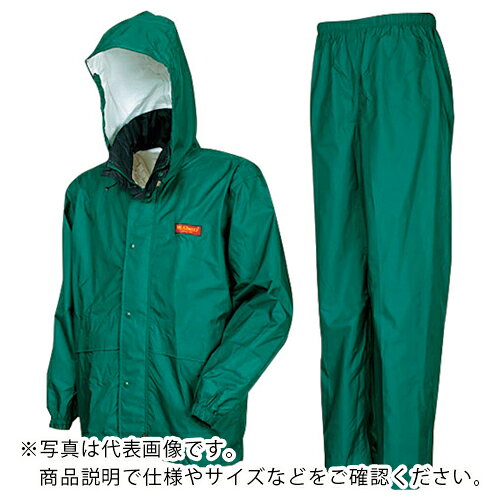 特長：透湿防水素材 東レ「エントラント［［R上］］」使用で蒸れにくく、「キューダス加工」で、耐久はっ水性に優れます。用途：雨天時の作業・レジャーなどあらゆる用途に。仕様：色：グリーンサイズ：3L身長(cm)：175〜185胸囲(cm)：10...