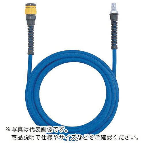 特長：ハイカプラエース（ソケット）にホース折れを防ぐスプリングナットと、柔軟性・耐久性・耐摩耗性に優れたウレタンホースを標準装備してます。仕様：色：ブルー外径(mm)：10.0内径(mm)：6.5全長(m)：5肉厚(mm)：1.75接続継手...