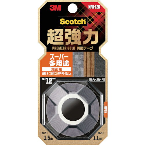 特長：粗面にも使用可能です。用途：木、金属、塩化ビニール、プラスチック、軟質塩化ビニールやベニヤ・タイルなどの粗面に。仕様：色：グレー幅(mm)：12長さ(m)：1.5厚さ(mm)：1.1テープカット条件：ハサミ、カッターが必要粘着力(N/...