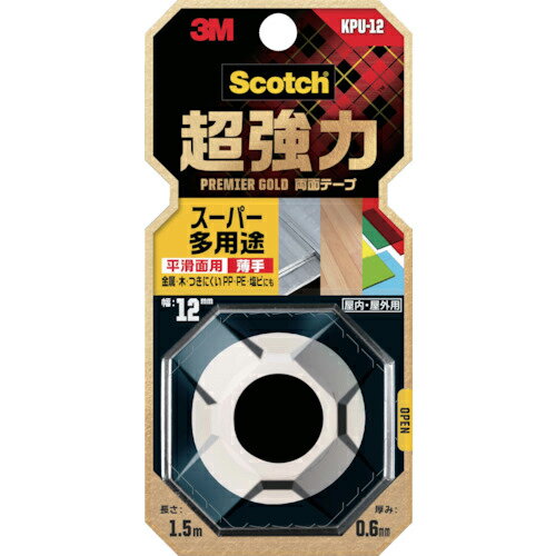 特長：テープが薄手のため、貼り合わせた段差が気になりません。屋外でも使用可能です。用途：木材、金属、塩化ビニール、プラスチックなどの接合部の段差が気になる場所に。仕様：色：白幅(mm)：12長さ(m)：1.5厚さ(mm)：0.6テープカット...