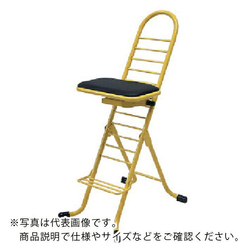特長：座面の高さをワークに合わせて簡単に調節できます。仕様：張地：ビニールレザー張り色：イエロー座幅(mm)：350座高(mm)：300〜830座上下昇降機能：引っ掛け式肘なしタイプスウィング機能付材質／仕上：座部:ビニールレザー脚部:スチ...