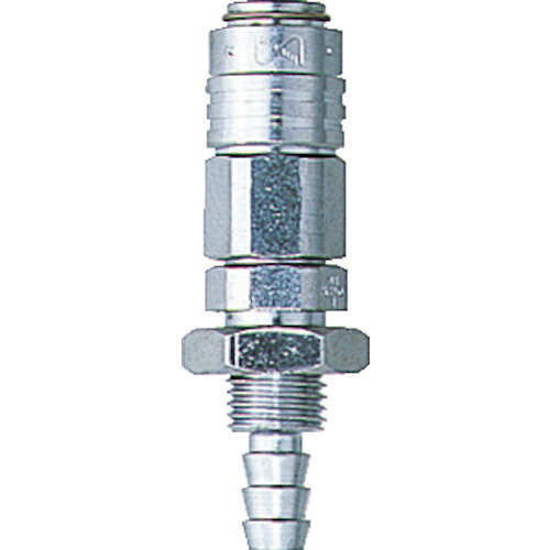 特長：用途：パネル取付用。仕様：適合チューブ外径D(mm)：4最高使用圧力(MPa)：1.0使用流体：空気、水使用温度範囲(℃)：-20〜80耐圧力(MPa)：1.5片路開閉型材質／仕上：本体：真鍮（メッキ処理）シールゴム：ニトリルゴム（N...