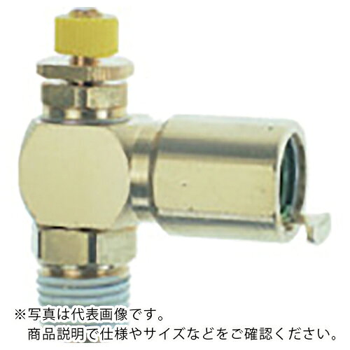 特長：流量調整がスムーズに行えます。用具不要のワンタッチ着脱です。タッチコネクターを内臓しています。ボディが金属製で衝撃に強い構造になっています。用途：各種エア配管仕様：接続口径：R1/2適合チューブ外径D(mm)：10適合チューブ外径(m...