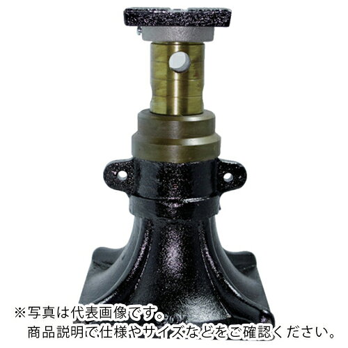 特長：木造建築などの調整用として最適です。高さ微調整ができます。頭角の部分が回転するので設置が容易です。ハンドル穴が直角に空いているので90°の回転ができます。仕様：ストローク(mm)：105ヘッド径(mm)：100最低高(mm)：285使...
