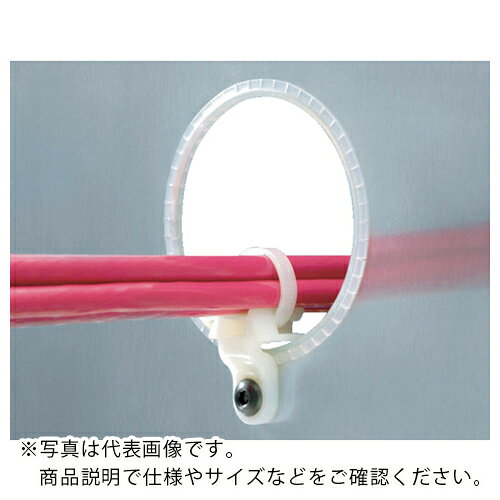 特長：22φmm以上のL字型ホール穴に束線を通し、壁面から束線を離して固定することができます。壁面から離して固定できるのでケーブル傷つけません。固定方法はねじ止めです。用途：ケーブルの保持、固定。仕様：色：ナチュラル使用結束バンド幅(mm)...