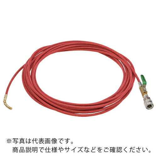特長：ポリエステルチューブにステンレスメッシュ、ナイロンカバーの3層構造。　ステンレスメッシュ層により、コシが強く、管内の通過性バツグン。　抵抗が少なく、SUS洗管ホースより推進性が高い。　先端は曲管に対応した4連スネークノズル。　止水用の...