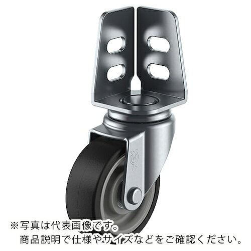特長：アングル棚に簡単に取り付けることが出来ます。走行性に優れたゴム車輪を使用しています。用途：アングル式の棚や軽荷重機器運搬に。仕様：車輪径D(mm)：75許容荷重(daN)：60許容荷重(kgf)：61.2車輪幅(mm)：27取付高H(...