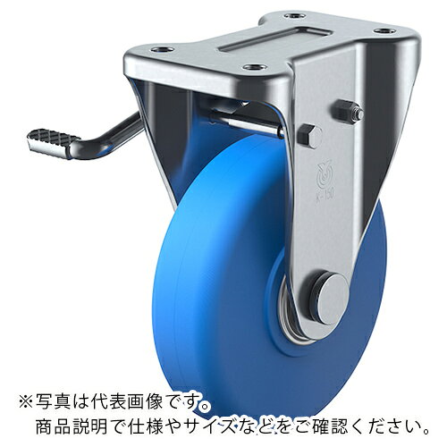 特長：標準的な大型キャスターで、重量物の運搬に数多く使用されています。耐熱性、耐寒性、耐摩耗性に優れたMCナイロン車輪を使用しています。用途：重量物の運搬に。仕様：車輪径D(mm)：200タイプ：固定式(ストッパー付)許容荷重(daN)：2...
