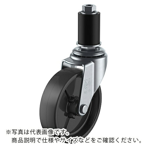 特長：標準的な小型キャスターで、軽量物運搬用のワゴンやラックなどに最適です。耐摩耗性に優れたナイロン車輪を使用しています。用途：軽量なパイプ組立式ラック、屋内運搬用機器ラックなどに。仕様：車輪径D(mm)：40タイプ：自在式許容荷重(daN...