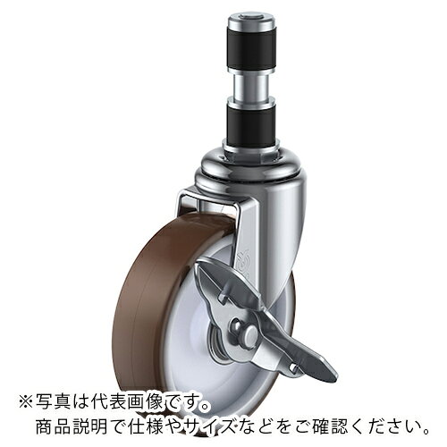 特長：高級感のあるクロムメッキ仕上げで装飾性に優れます。耐油性、耐摩耗性に優れたウレタン車輪を使用しています。用途：軽量なパイプ組立式ラック、屋内運搬用機器、厨房機器などに。仕様：車輪径D(mm)：125許容荷重(daN)：60許容荷重(k...