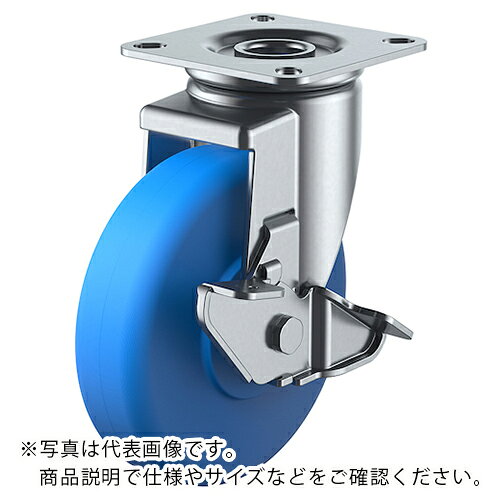 特長：取付ピッチが自在、自在ストッパー付、固定式共に同一です。カゴ車標準仕様のキャスターです。耐熱性、耐寒性、耐摩耗性に優れたMCナイロン車輪を使用しています。用途：ロールボックスパレット、台車。仕様：車輪径D(mm)：150タイプ：自在式...