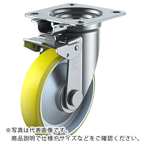特長：標準的な大型キャスターで、重量物の運搬に数多く使用されています。自在車と固定車の切替がワンタッチで出来ます。耐油性、耐摩耗性に優れ、静電気によるチリやホコリの吸着を防ぐ、帯電防止性ウレタン車輪を使用しています。用途：重量物の運搬に。仕...