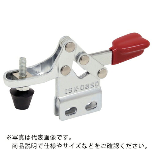 特長：溶接治具、組立治具、検査治具、加工治具に最適です。仕様：全長(mm)：78.2締圧力(kN)：0.3付属ボルト径：M4×16クランプアーム移動角度(°)：95ハンドル操作角度(°)：110締付力(kN)：0.3下方押え型水平ハンドルス...