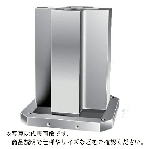 特長：ワークの3面加工がワンチャッキングでできます。用途：横型マシニングセンター用専用治具ベース。仕様：ベース(mm)：500×500高さ(mm)：600四面巾150mm床面、ロケータ面：研削仕上材質／仕上：FC300　●メーカー取寄商品に...
