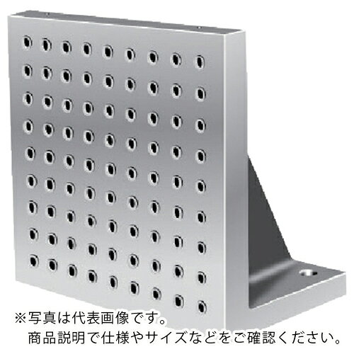 特長：APS型に基準穴としてブッシュとヘリサートが50mmピッチで挿入されています。基準穴サイズは16です。用途：横型マシニングセンター用専用治具ベース。仕様：ベース400×290mm、高さ400mm研削仕上材質／仕上：FC300　●メーカ...