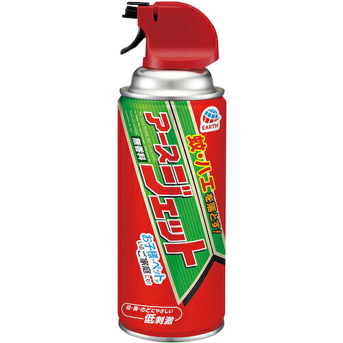 特長：アースジェットは目・鼻・のどへの刺激を抑えた低刺激・無香料タイプの蚊・ハエ用駆除スプレーです。香りや刺激に敏感な方にもお使いいただけます。狙いやすいトリガーノズルと強力ジェット噴射で、しつこいハエ・蚊を逃がしません。用途：ハエ成虫、蚊...