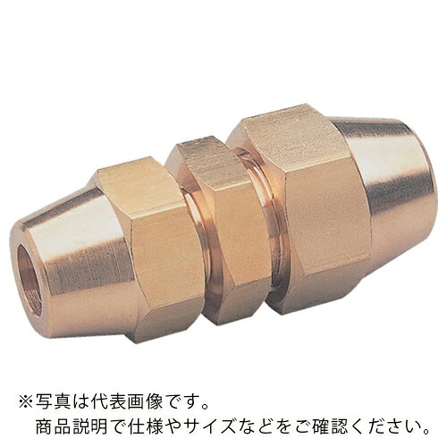用途：銅管用継手。異なるフレアー加工銅管サイズの接続に。仕様：寸法(mm)L：49寸法(mm)L1：-銅管：φ6.35×φ9.53使用流体：水・空気・油流体温度：-50〜150℃使用圧力：3.45MPa使用流体：水、空気、油、他材質に悪影響...