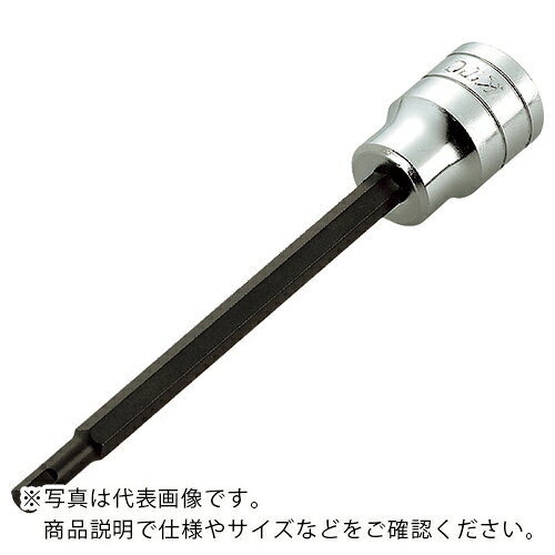 特長：ビット部は差込式で、交換が可能です。ロングタイプです。差込角側は応力の集中を防ぐパワーフィット形状を採用しています。用途：六角穴付ボルトの着脱作業。仕様：対辺寸法(インチ)：1/4差込角(mm)：12.7ビット長さ(mm)：99全長(...