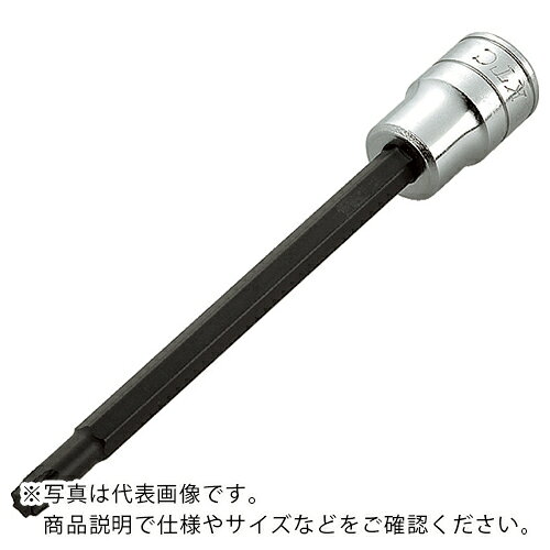 特長：ビット部は差込式で、交換が可能です。差込角側は応力の集中を防ぐパワーフィット形状を採用しています。ロングタイプです。仕様：呼びNo.：T30先端寸法(mm)：5.49差込角(mm)：9.5全長(mm)：128タイプ：ロング材質／仕上：...