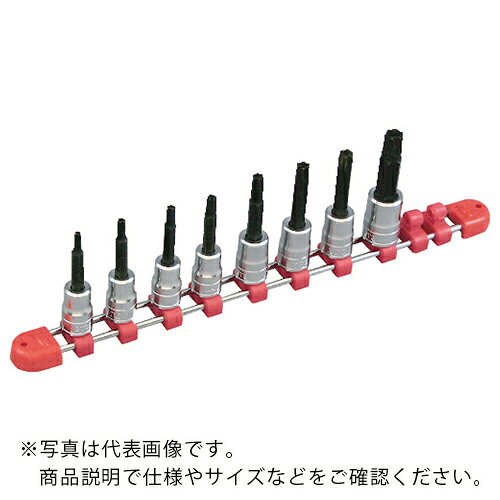特長：ビット部は差込式で、交換が可能です。T型いじり止め形状です。差込角側は応力の集中を防ぐパワーフィット形状を採用しています。仕様：差込角(mm)：9.5セット内容(点)：8ソケット内容：BT3- T20HS, T25HS, T27HS,...