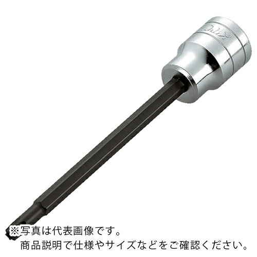 特長：ビット部は差込式で、交換が可能です。T型いじり止め形状・ロングタイプです。差込角側は応力の集中を防ぐパワーフィット形状を採用しています。自動車のエアバッグや携帯電話、コンピュータ内部などに使用されている「T形いじり止めトルクス［［R下...