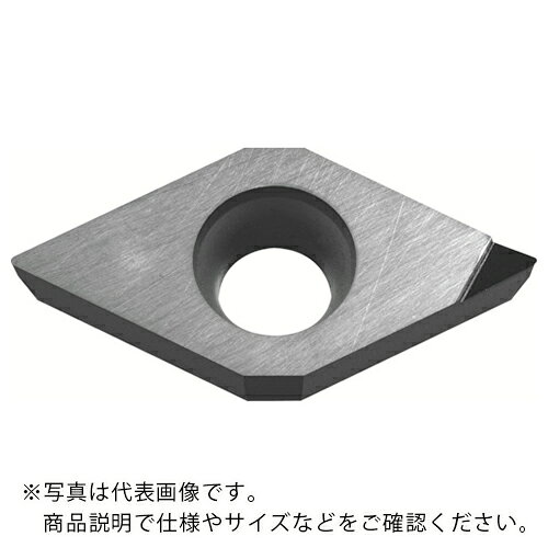 特長：超微粒子PCDにより刃先強度が高く、耐摩耗性、耐欠損性（靭性）、刃立ち性に優れ、安定長寿命加工が可能です。用途：旋削加工用。被削材：アルミ合金、黄銅等非鉄金属、プラスチック。仕様：チップ形状：ひし形55°厚さ(mm)：2.38ノンコー...