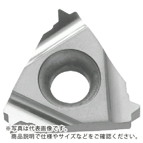 特長：内径ねじ切り加工用チップです。用途：内径ねじ切り加工用。仕様：適合ホルダ：SINR-16/CINR-16型内径　アメリカ管用テーパねじ【NPT60°】被膜構成：TiAlN呈色：灰紫色材質／仕上：PVDコーティング