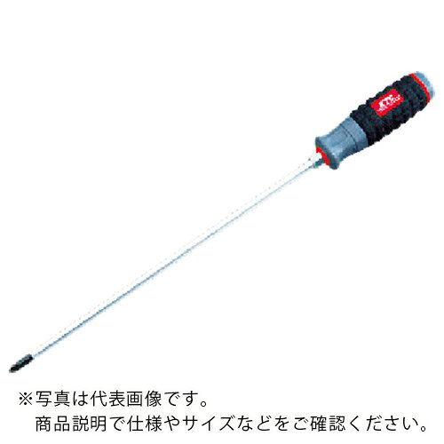 特長：力が掛けやすい四角形状の樹脂グリップです。軸の根本に六角部があります。軸は六角軸です。用途：汎用工具仕様：刃先：［［＋］］No.2軸長(mm)：300全長(mm)：410先端：マグネット入り先端マグネット付材質／仕上：軸:クロムバナジ...
