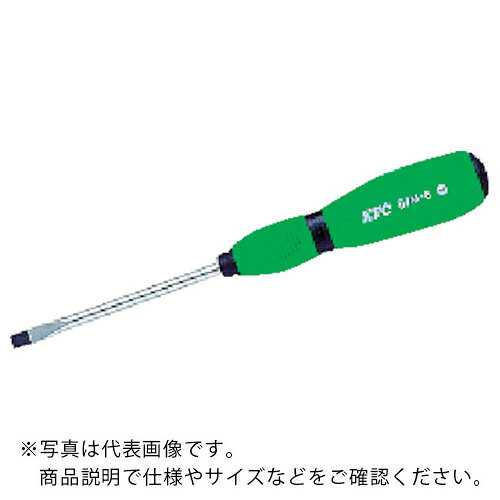特長：グリップは軽く、ベタつき感がなく環境にやさしいエラストマー樹脂を採用しています。軸は丸軸です。仕様：刃先：［［−］］5.5軸長(mm)：150全長(mm)：275先端：マグネット入り材質／仕上：軸:クロムバナジウム鋼グリップ:エラスト...