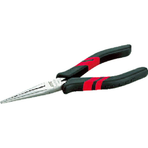 特長：先端が細いスリムタイプです。切断刃はついておりません。用途：汎用工具仕様：全長(mm)：175先端形状(mm)E×F：3×3.5先端部ギザ付切断刃はついておりません。ソフトグリップ材質／仕上：特殊鋼グリップ：エラストマー樹脂注意：電気...
