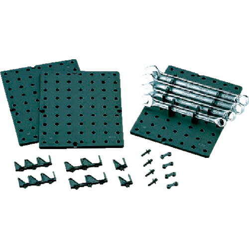 特長：使っている工具箱やキャビネット内の工具をすっきり収納できます。ベースの組み換えやラックピンの配置が自由にできるので、自分の好みに整理できます。材質はPP樹脂を使用しています。軽量で耐薬品性に優れます。用途：収納具用アクセサリー仕様：幅...