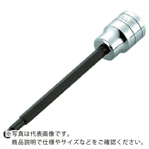 特長：ビット部は差込式で、交換が可能です。ロングボールポイントタイプです。差込角側は応力の集中を防ぐパワーフィット形状を採用しています。用途：汎用工具仕様：対辺寸法(インチ)：1/4差込角(mm)：12.7全長(mm)：132インチサイズ材...