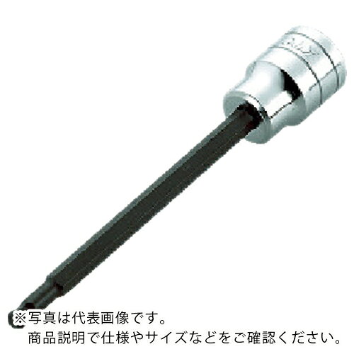 特長：ビット部は差込式で、交換が可能です。ロングボールポイントタイプです。差込角側は応力の集中を防ぐパワーフィット形状を採用しています。用途：汎用工具仕様：対辺寸法(インチ)：3/16差込角(mm)：12.7全長(mm)：132インチサイズ...
