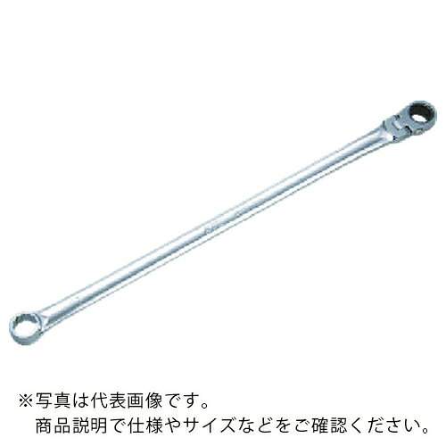 特長：ラチェット側は歯数72枚で送り角度5°により細かな送り操作ができます。ラチェット側、めがねレンチ側ともに片面オフセット形状となっていますので、ボルト・ナットの周りに座グリがある場合でも使用できます。ラチェット側はヘッド側面のレバー操作...