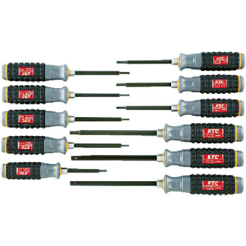 特長：軸の根元についた六角形状で、スパナなどを掛けて回すことができます。グリップエンドのサイズ表示で先端形状の区別ができます。用途：汎用工具仕様：セット内容(本)：11セット内容：D1T-T8H、T9H、T10H、T15H、T20H、T25...