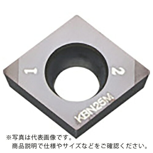 特長：微粒子CBNと耐熱結合相に耐熱性MEGAGOATを施し、高硬度合金鋼の汎用領域で安定加工を実現します。用途：旋削加工用。被削材：高硬度合金鋼。仕様：チップ形状：ひし形80°厚さ(mm)：3.97被膜構成：MEGACOAT呈色：黒赤色刃...