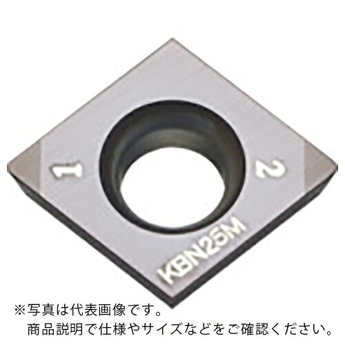 特長：高耐熱性CBNに耐熱性MEGACOATを施し、高硬度合金鋼の高速仕上げ〜軽断続加工に最適です。用途：旋削加工用。被削材：高硬度合金鋼。仕様：チップ形状：ひし形80°厚さ(mm)：3.18被膜構成：MEGACOAT呈色：黒赤色刃先仕様：...