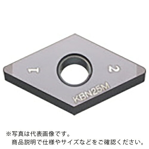 特長：高耐熱性CBNに耐熱性MEGACOATを施し、高硬度合金鋼の高速仕上げ〜軽断続加工に最適です。用途：旋削加工用。被削材：高硬度合金鋼。仕様：チップ形状：ひし形55°厚さ(mm)：4.76被膜構成：MEGACOAT呈色：黒赤色刃先仕様：...