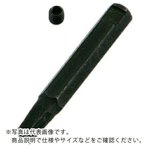 特長：六角穴付き止めねじ付きです。ビット交換時にはタイプAの場合は2mm、タイプBの場合は2．5mmのヘキサゴンレンチが必要です。用途：交換用ビット仕様：呼びNo.：T27対辺寸法(mm)：6.3全長(mm)：108タイプ：Aソケット側寸法...