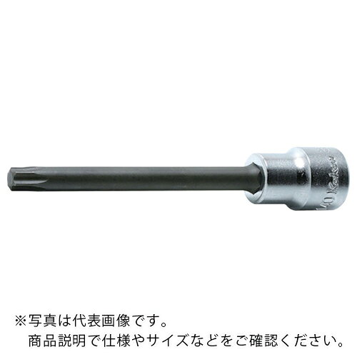 特長：トルクスビットソケットです。仕様：差込角(mm)：9.5全長(mm)：100シャンク径(mm)：9.5刃先：T409.5mm差込材質／仕上：クロムモリブデン鋼(SCM435)　●代表画像について 商品によっては、代表画像を使用している...