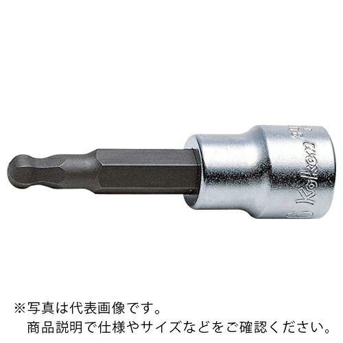 特長：ボールポイントタイプのヘックスビットソケットです。仕様：差込角(mm)：9.5対辺寸法(mm)：10全長(mm)：62材質／仕上：クロムモリブデン鋼　●代表画像について 商品によっては、代表画像を使用している場合がございます。 商品の...