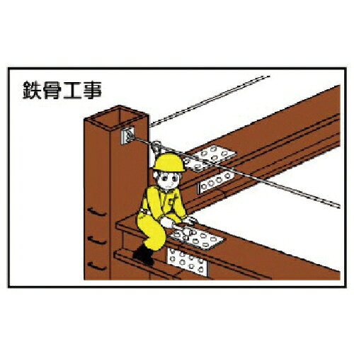 特長：作業予定看板用のゴムマグネットです。作業内容を第三者にイラストで告知します。用途：工事現場用に。仕様：表示内容：鉄骨工事取付仕様：マグネット固定縦(mm)：88横(mm)：137厚さ(mm)：0.8摘要：マグネット式片面表示、301-...