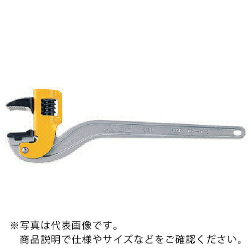 特長：被覆鋼管・継手などの締付けに最適です。パイプレンチの機能に加え、コーナー部・溝の中など狭所の配管作業に最適です。強さはパイプレンチJIS(旧）強力級相当です。軽いアルミハンドルを採用しています。ポリ・塩ビ系被覆にピッタリフィットするき...