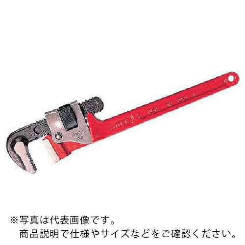 特長：鉄の鍛造で丈夫です。用途：亜鉛メッキ鋼管(白管)の締め付けに。仕様：くわえられる管呼び寸法：〜50Aくわえられる管外径(mm)：61全長(呼称)(mm)：450最大口開き(mm)：61材質／仕上：鉄セット内容／付属品：注意：