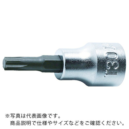 特長：ラチェットハンドルを始めとする各種ハンドル類と組み合わせることにより、L型レンチでは不可能な作業が可能となります。トルクスボルト用のビットソケットです。仕様：呼びNo.：T30先端寸法(mm)：5.6差込角(mm)：9.5全長(mm)...