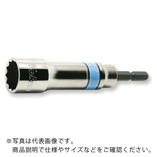 特長：新開発の超高耐久シャンクを採用しています。はめ合わせがしやすく、ボルト/ナットの角を傷めにくい12角開口です。軽量設計です。作業性の良い12角開口です。仕様：対辺寸法(mm)：8軸寸法(mm)：6.35全長(mm)：104ボルト受部深...