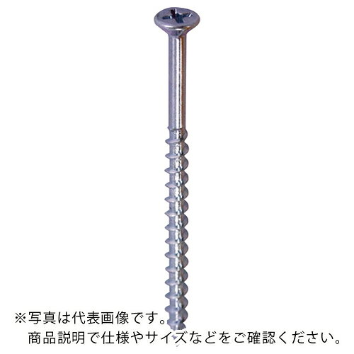 特長：頭部下のフレキ加工で木材を切削し、頭浮きを防ぎます。ねじ山の間隔が長く(粗目)ねじの溝が深い、電動工具を使って作業するもっとも一般的な木工用ビスです。仕様：寸法(mm)d：5.1全長(mm)：150ねじ部長さ(mm)：75頭部径(mm...