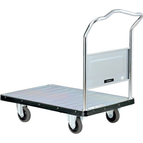 特長：独自の車体構造で、縦方向の梁・横方向の絞りで強度・耐久性に優れています。表面処理は高品質のメッキ処理をしているためサビにも強く長期間の使用に十分に耐えます。全周をゴムでリベット止めしており、安全性も確保しています。太いパイプがフレーム...