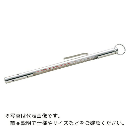 特長：小型の温度計で冷蔵庫内の温度を確認できます。用途：冷凍冷蔵庫内の温度管理に。仕様：測定温度範囲(℃)：-25〜50温度最小表示(℃)：1150mm用温度計金属ケースセット(温度計：ガラス/ケース：SUS304)温度測定精度(℃):±1...