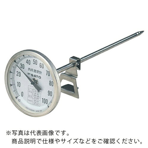 特長：肉の焼き加減チェック用温度計です。用途：調理の温度管理用に。仕様：ケース外径(mm)：Φ50感温部(mm)：Φ4×150お肉の焼き加減チェックなど、肉内部の温度測定に便利ですステンレスホルダー付温度0〜100℃　ステンレスホルダー付き...